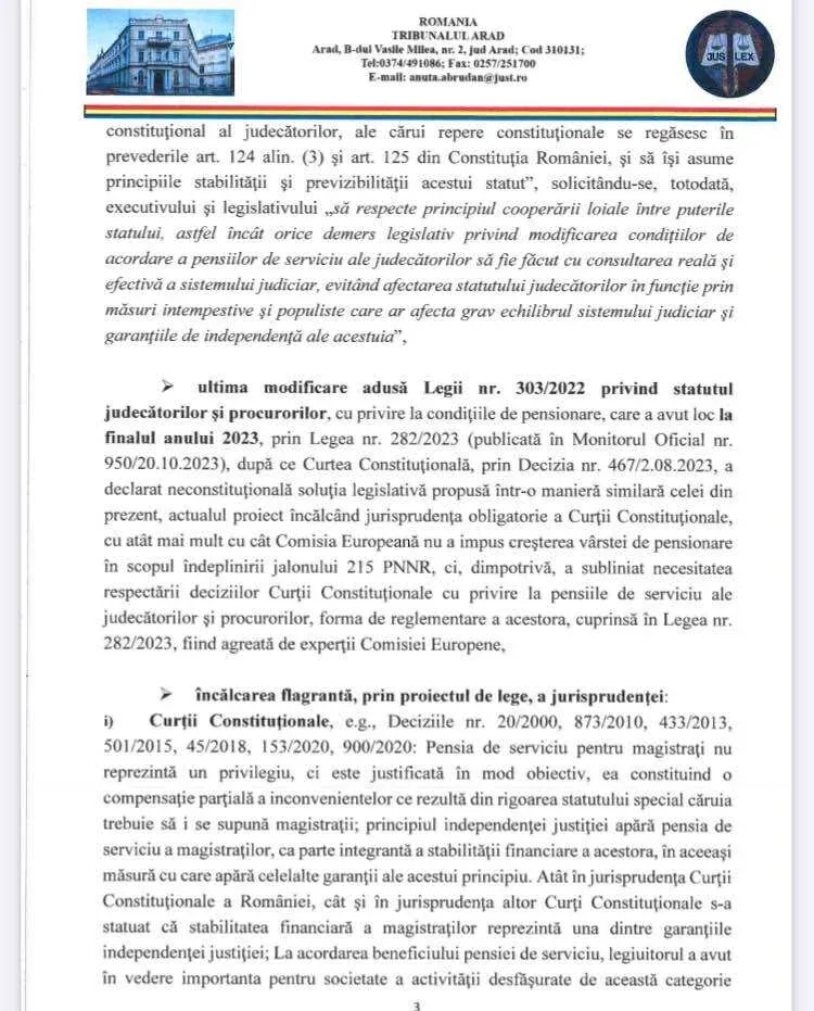 Judecătorii suspendă ședințele de judecată și cer retragerea legii privind pensiile de serviciu ...